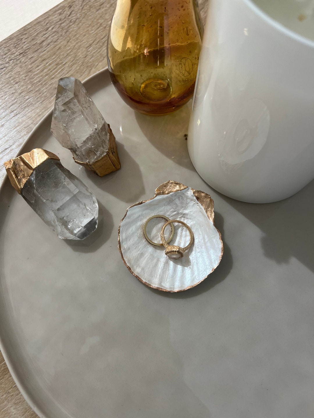Pearly White-recycled Seashell Dish for Jewelry & Rings. Handmade ...