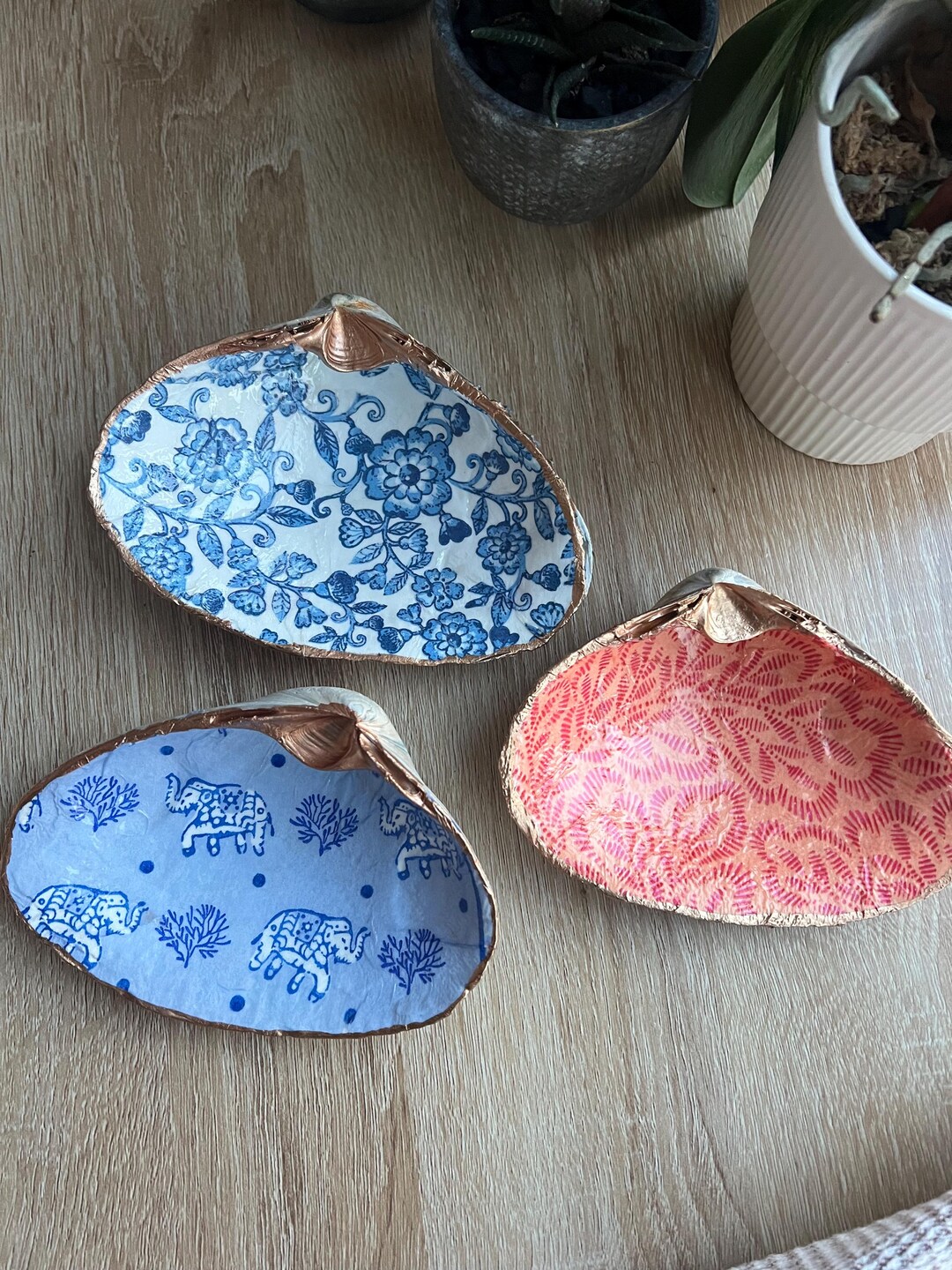 Large Recycled Seashell Dish for Jewelry & Rings. Handmade Unique Gift ...
