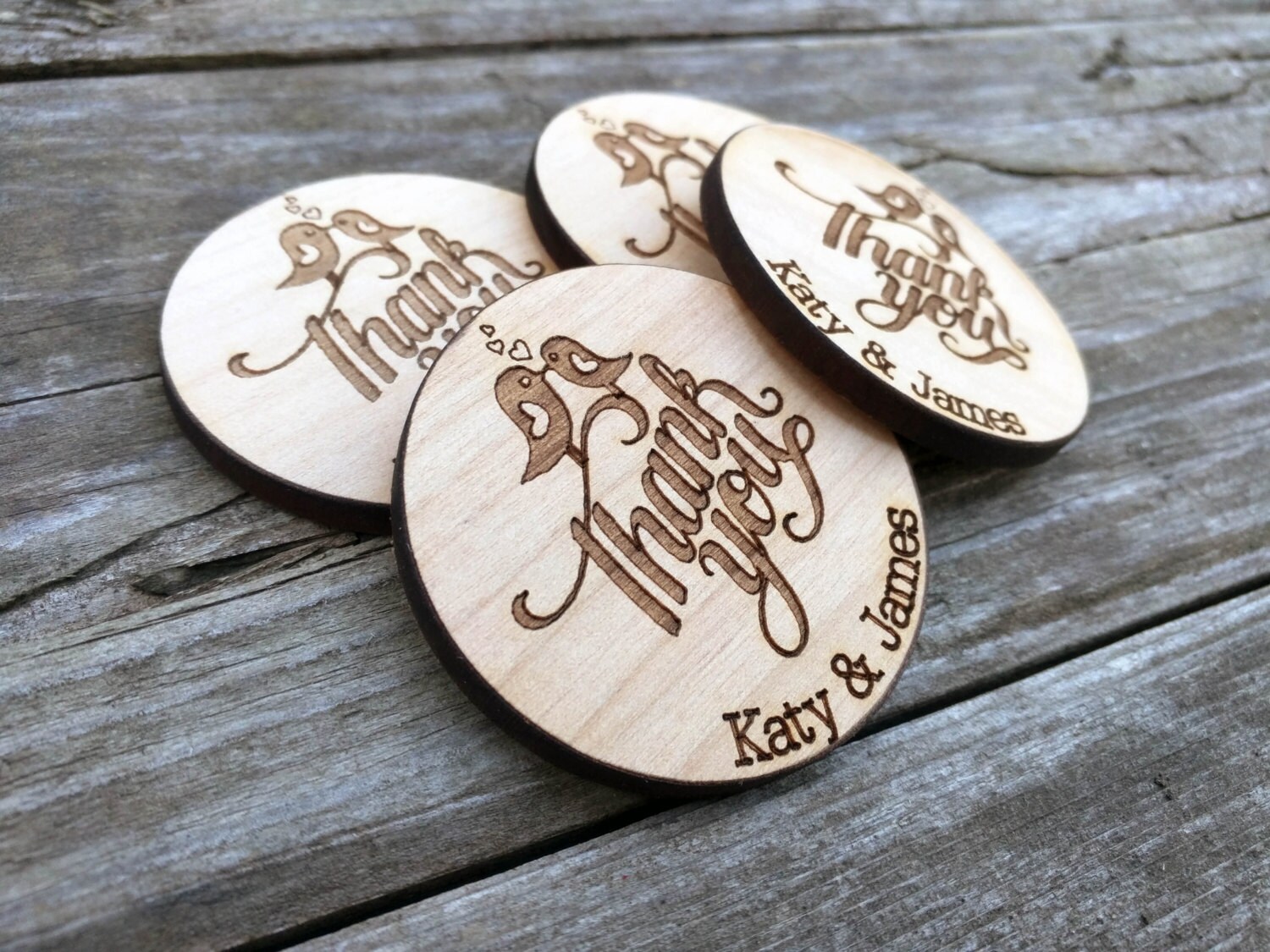 Engraved Alder Wood Wedding Favor Tokens, Thank You Gift - Etsy