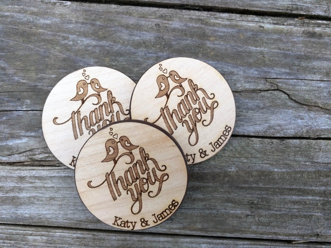 Engraved Alder Wood Wedding Favor Tokens, Thank You Gift - Etsy
