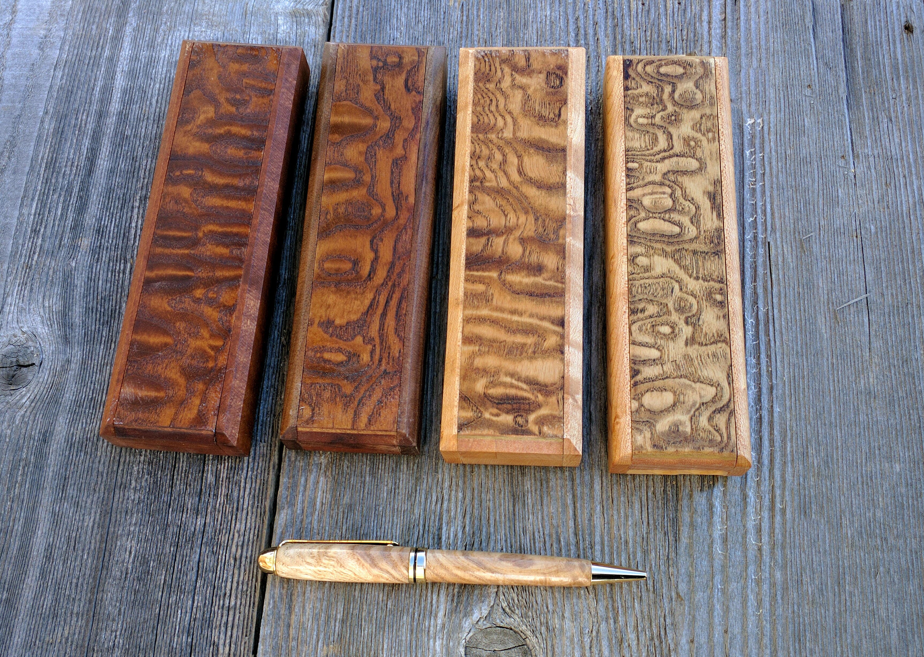 Japanese Tamo Ash Wooden Pen Box Groomsman Gift Gift for - Etsy
