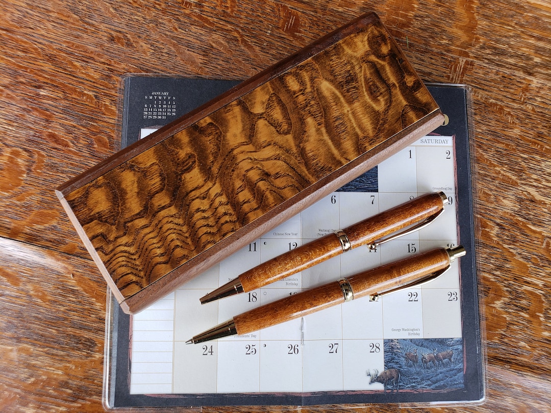 Japanese Ash Pen and Pencil Box Set, Antique Reclaimed Pen and Pencil ...