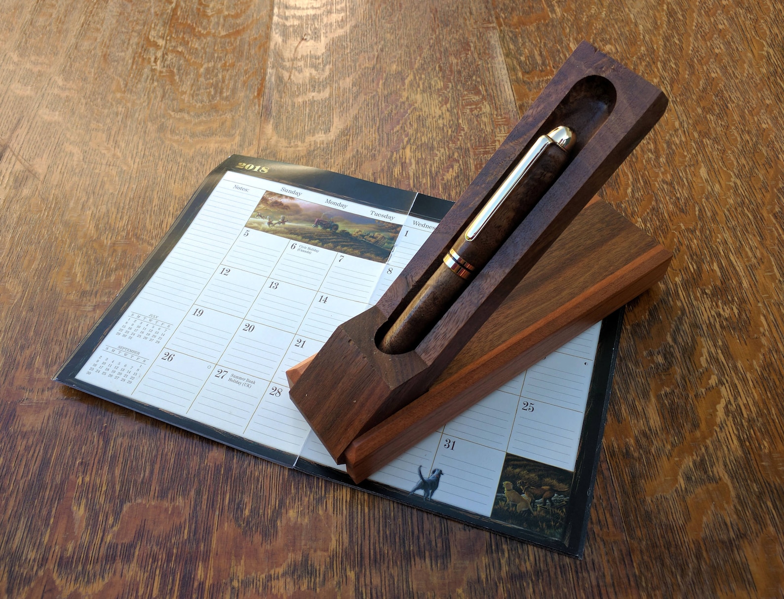 Cherry and Walnut Wooden Pen Box Pen and Box Set Custom Pen | Etsy