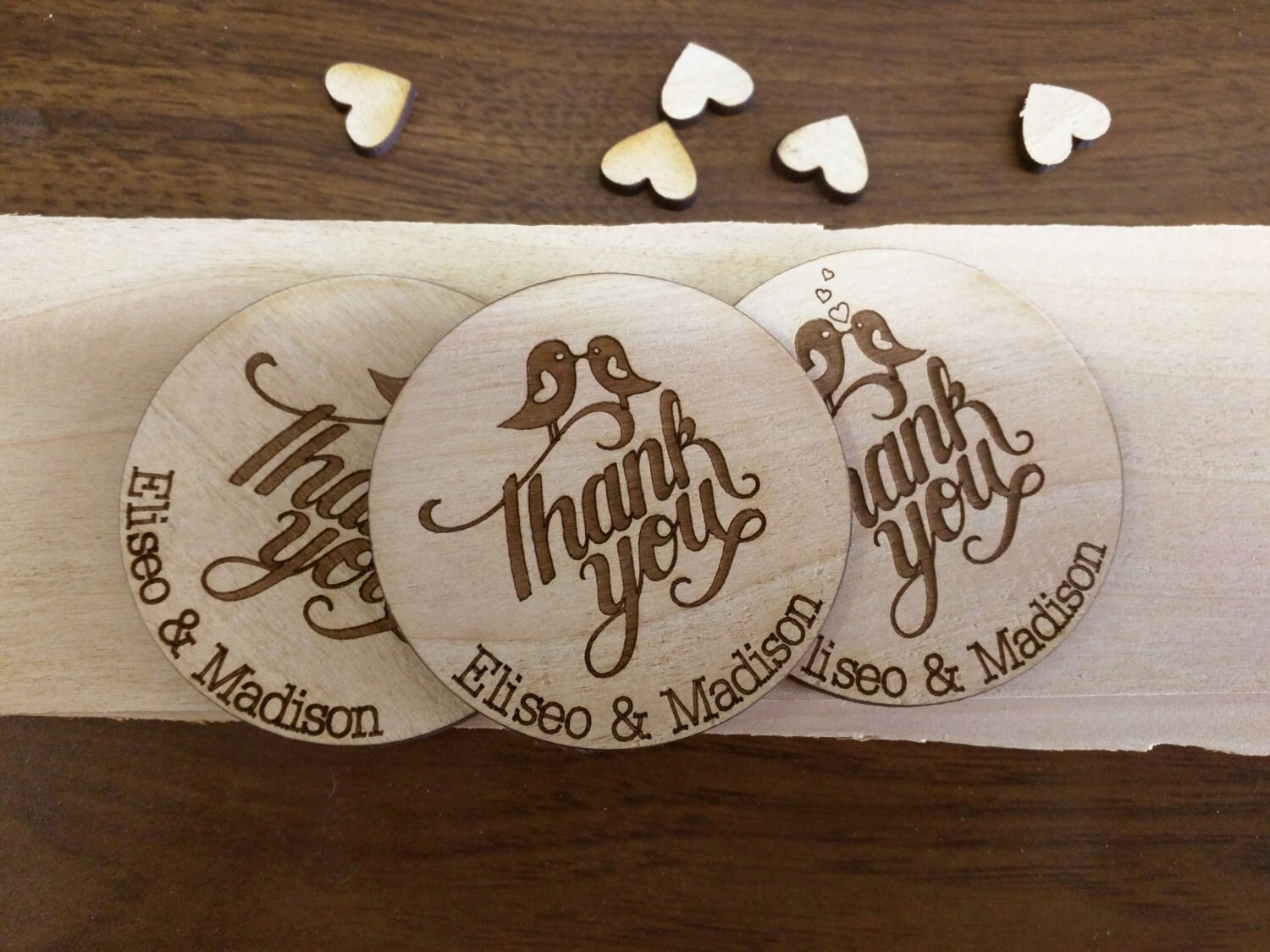 Engraved Alder Wood Wedding Favor Tokens, Thank You Gift - Etsy