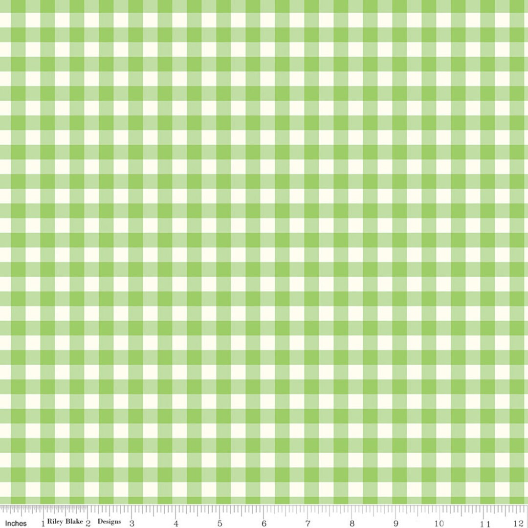Green Gingham Fabric: Riley Blake Gingham Cottage, 100% Cotton - Sold ...
