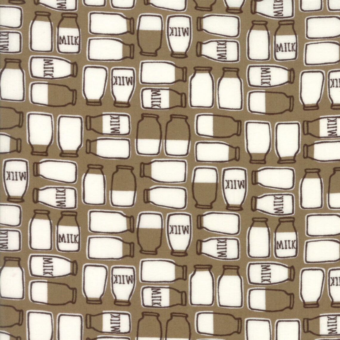 Farm Fun Moda Fabric Print Chocolate Milk Bottles Sold by the - Etsy