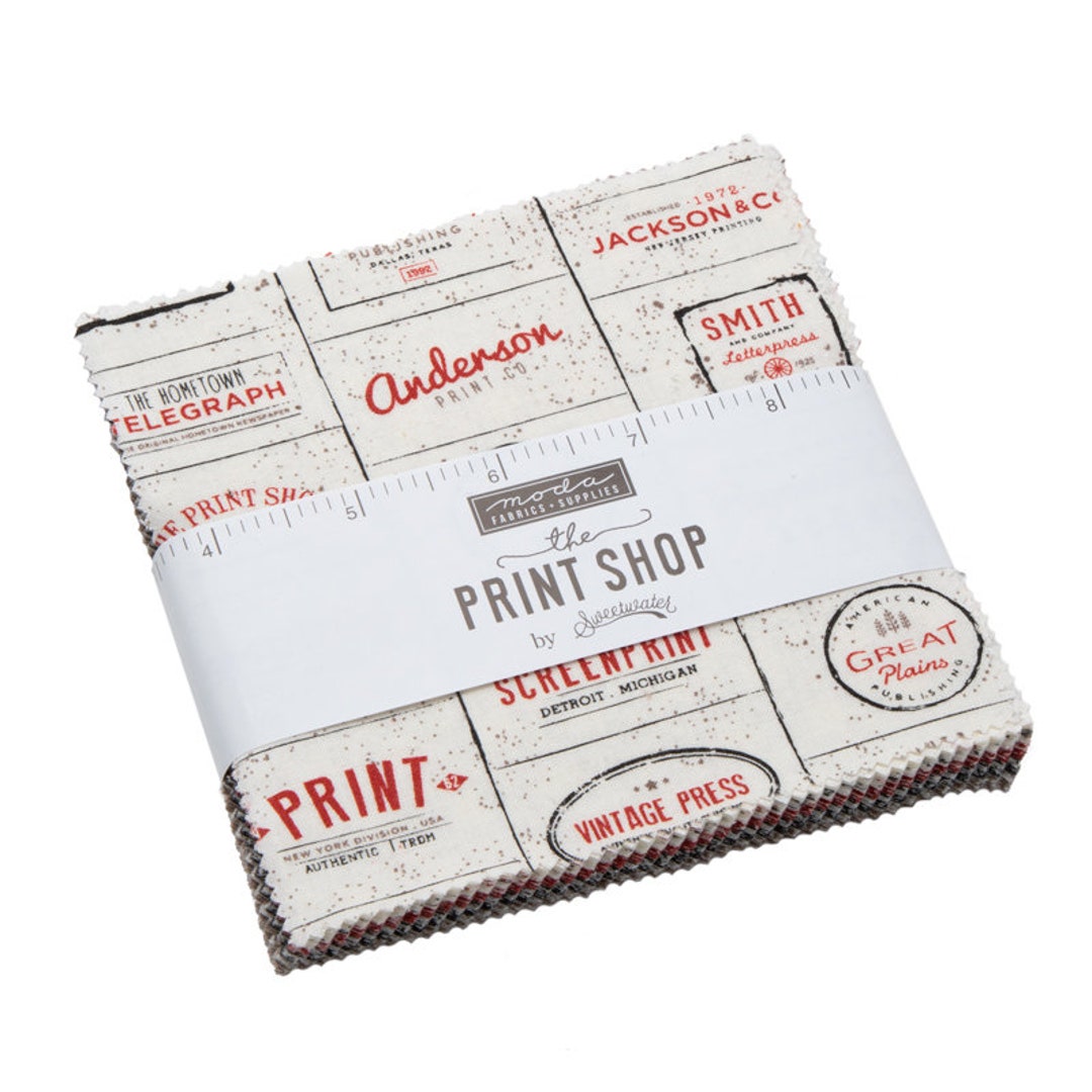 Print Shop Cotton Charm Pack: 5" Squares, 42 Pieces - Moda Sweetwater ...