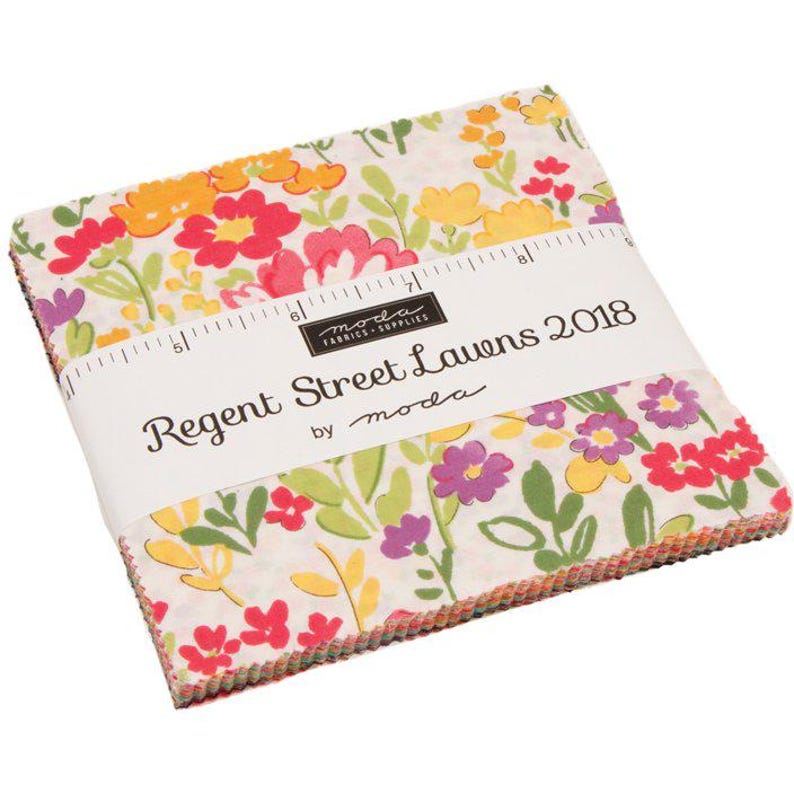 Moda Regent Street Lawns 2018 Charm Pack 42 5-inch Fabric Squares. 100% ...