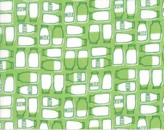 Farm Fun Moda Fabric Print Chocolate Milk Bottles Sold by the | Etsy