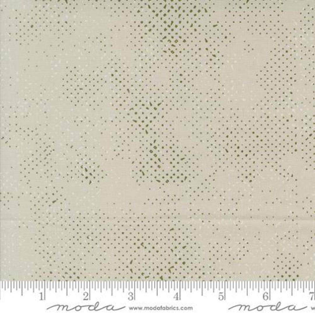 Spotted Cotton Fabric: Zen Chic Olive You Foggy Grey, Moda - Sold by ...