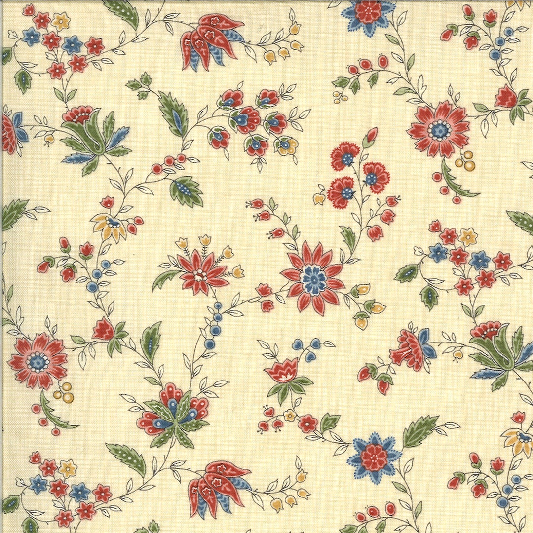 Elinores Endeavor Cream Floral Fabric Moda #31611 11 Designed By: Betsy ...