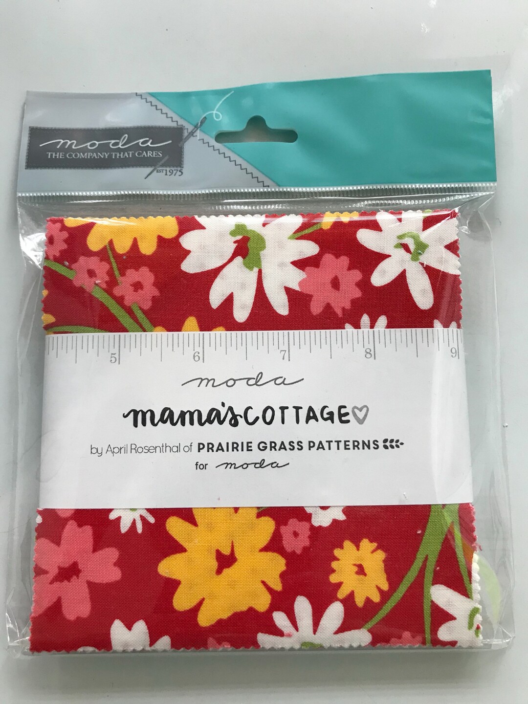 Moda Charm Pack " Mama's Cottage" 42 5” Precut Fabric Squares in Orange ...