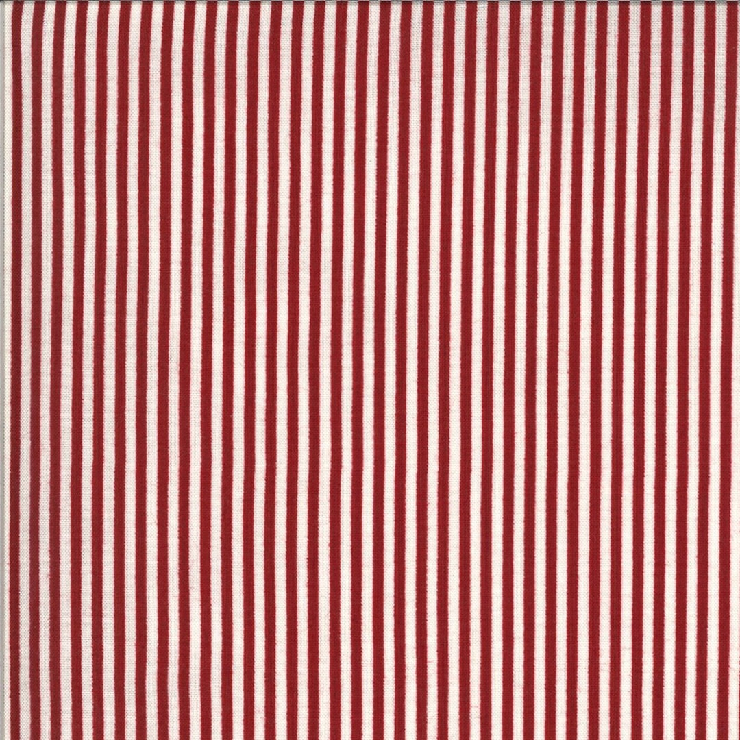 Americana Red and Cream Striped Cotton Fabric - Moda Primitive ...