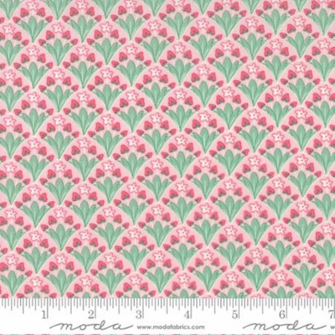 Moda Pink Floral Spring Fabric Sold by the Yard Designed by the Jungs ...