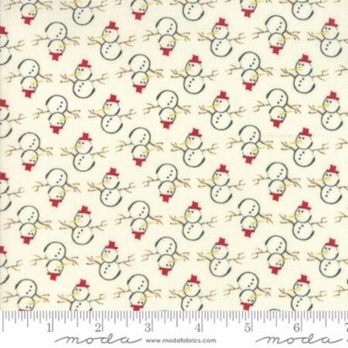 Seasonal Christmas Snowy White Snowmen Fabric Sold by the Yard - Etsy