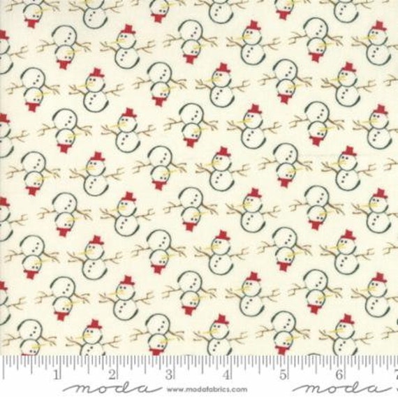 Seasonal Christmas Snowy White Snowmen Fabric Sold by the Yard | Etsy