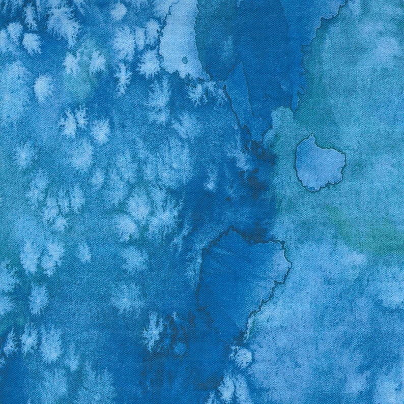 Blue Watercolor Cotton Fabric Sunshine And Blue Skies By Moda Etsy