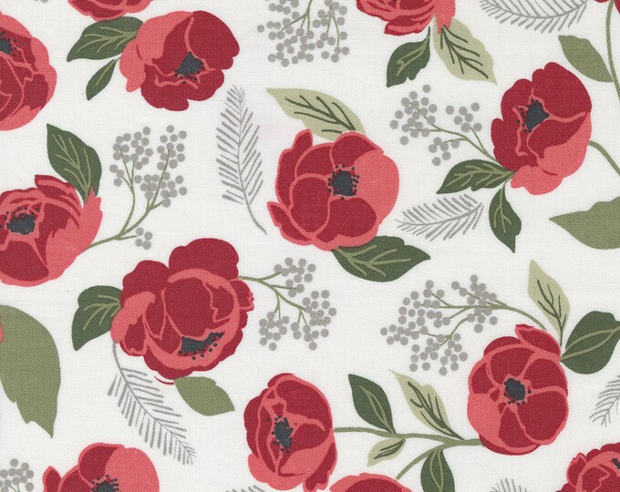 Chafarcani Rouge Roche 13854 17 Moda 100% Cotton Farbric Floral ...