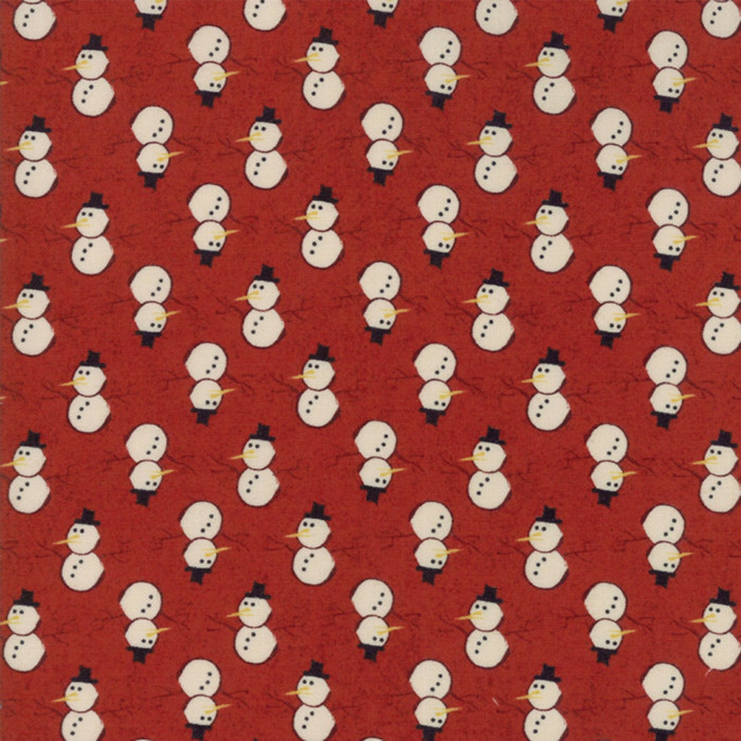 Winter Village Christmas Fabric Red Snowman Moda Fabric Sold by the ...