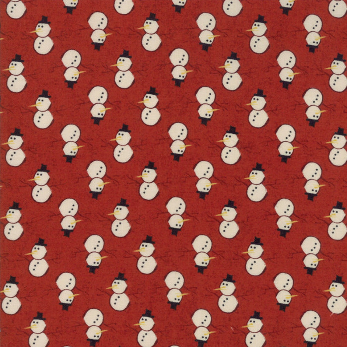 Winter Village Christmas Fabric Red Snowman Moda Fabric Sold - Etsy