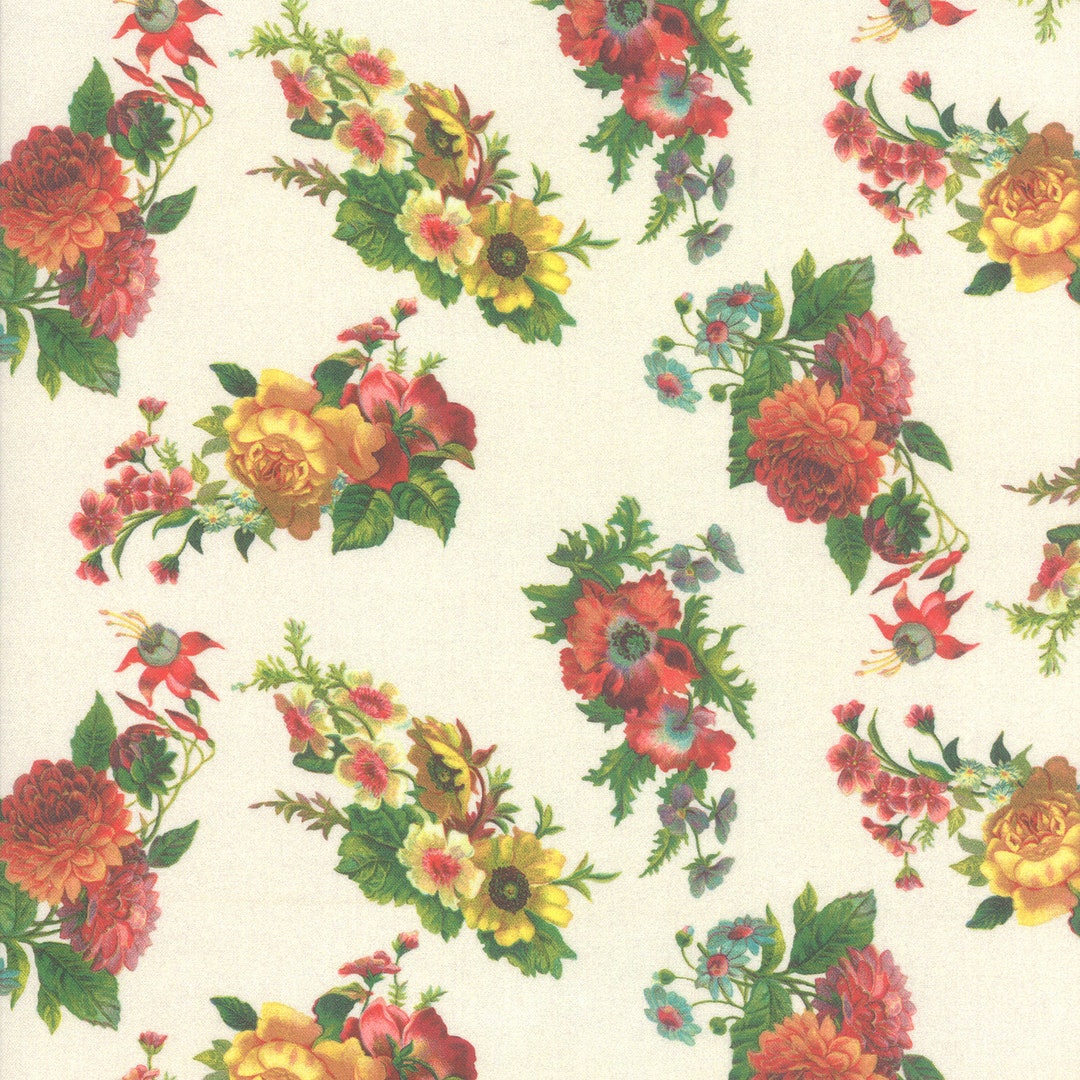 Flea Market Mix Large Antique Floral Cream Moda # 7354 11D Designed By ...