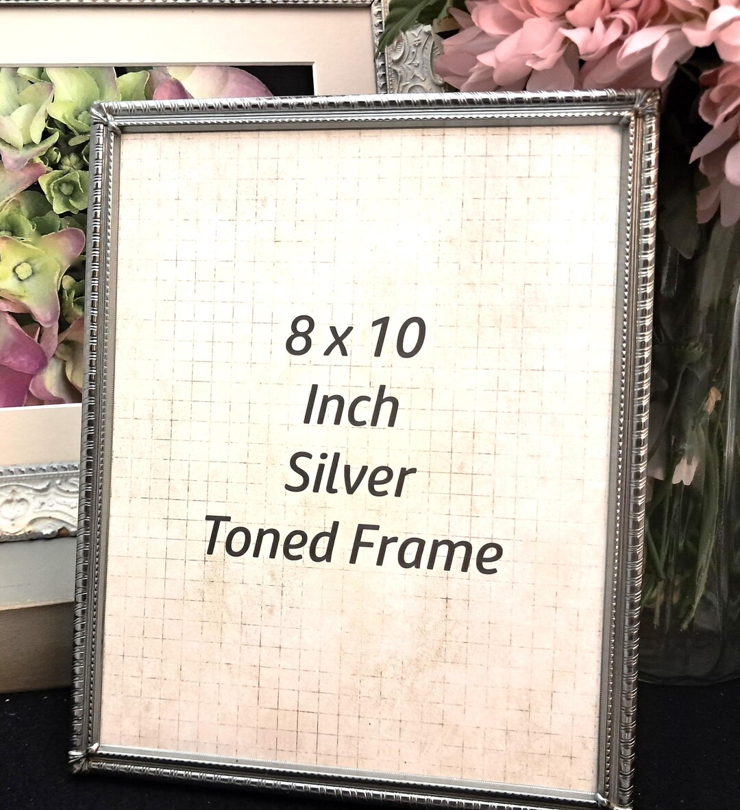 8 X 10-inch Silver Metal Picture / Photo Frame With Decorative Corners ...