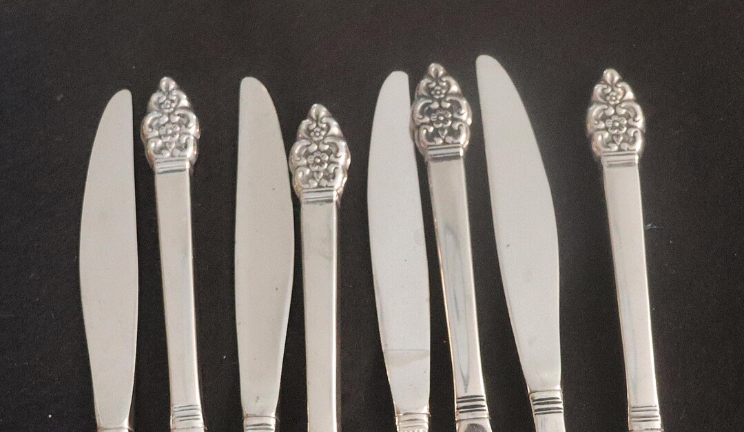 Table Knives Set of 8 Matching Stainless Unbranded, Boho, Eclectic for ...