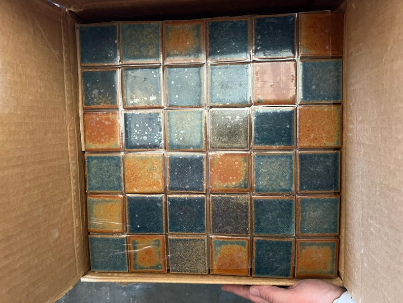 Handmade Reactive Glaze 2x2 Tile - Approximately 50+ Square Foot LOT - Etsy