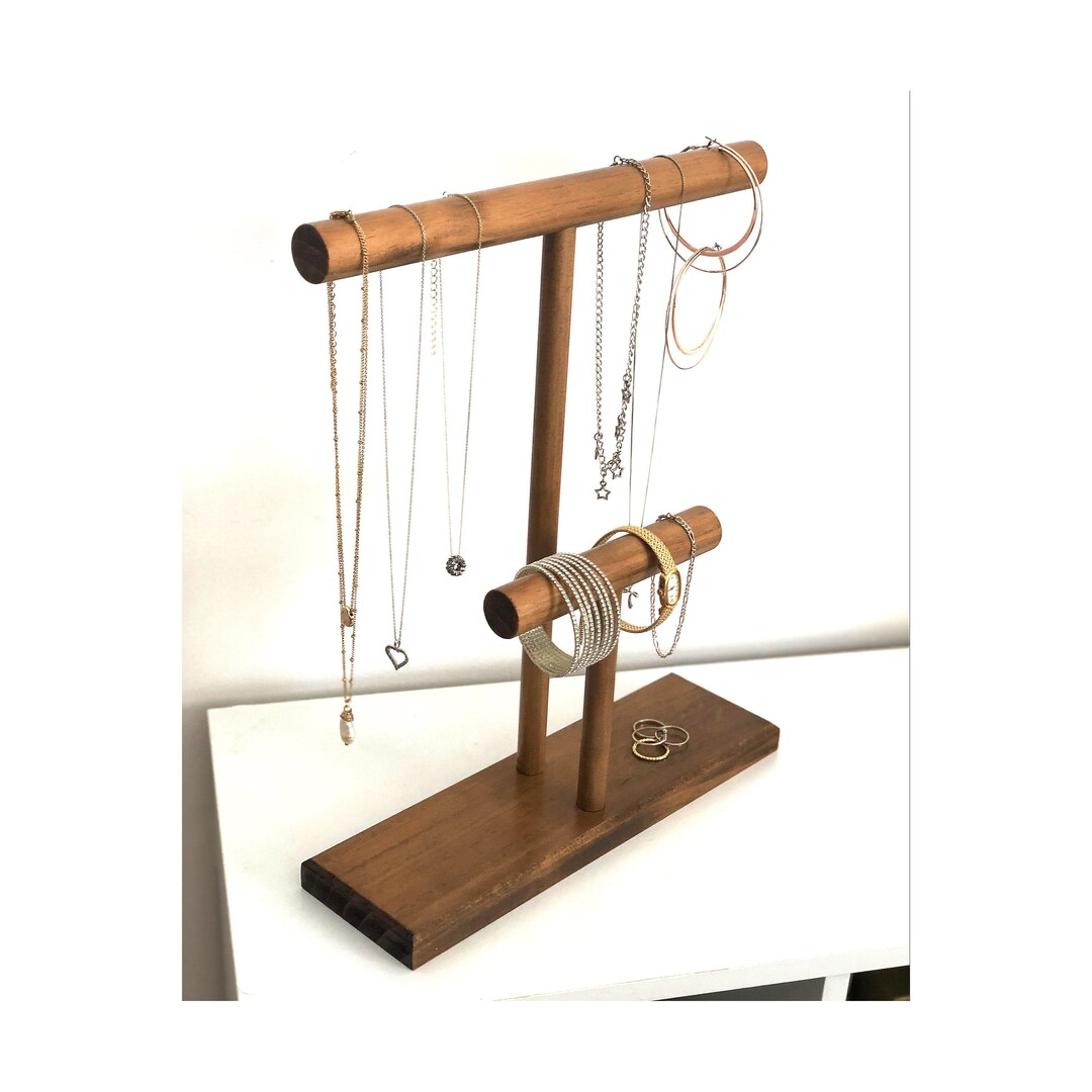 Jewellery Stand, Necklace Stand, Wooden Jewelry Bracelet Necklace ...