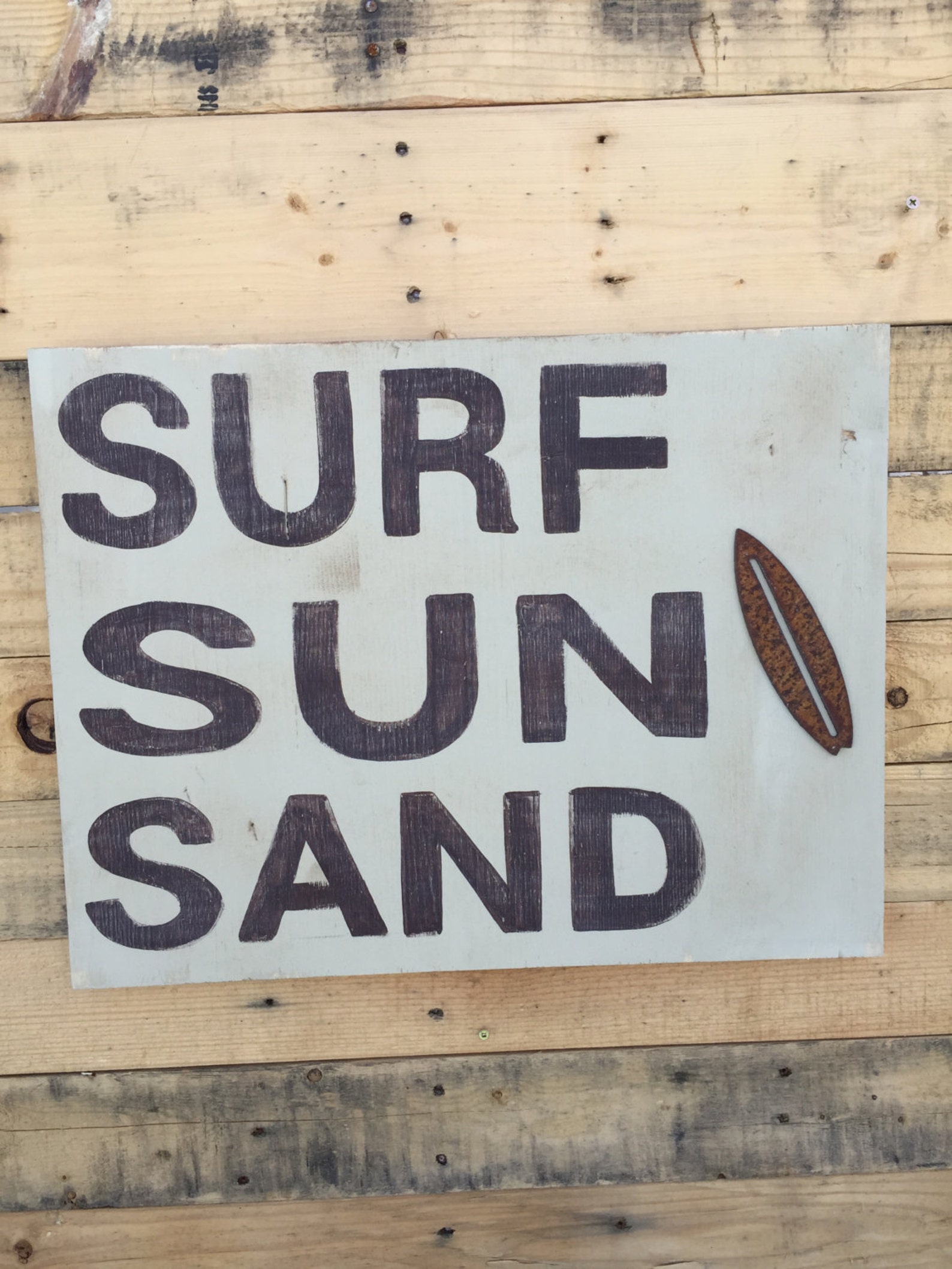 Surf Sun Sand Hand Painted Sign - Etsy UK