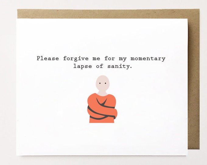 I'm Sorry Card, Funny Apology Card, Apology Card, Funny I'm Sorry Card ...