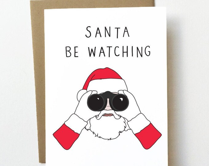 Funny Christmas Card, Cheeky Santa Christmas Card, Fun Best Friend ...
