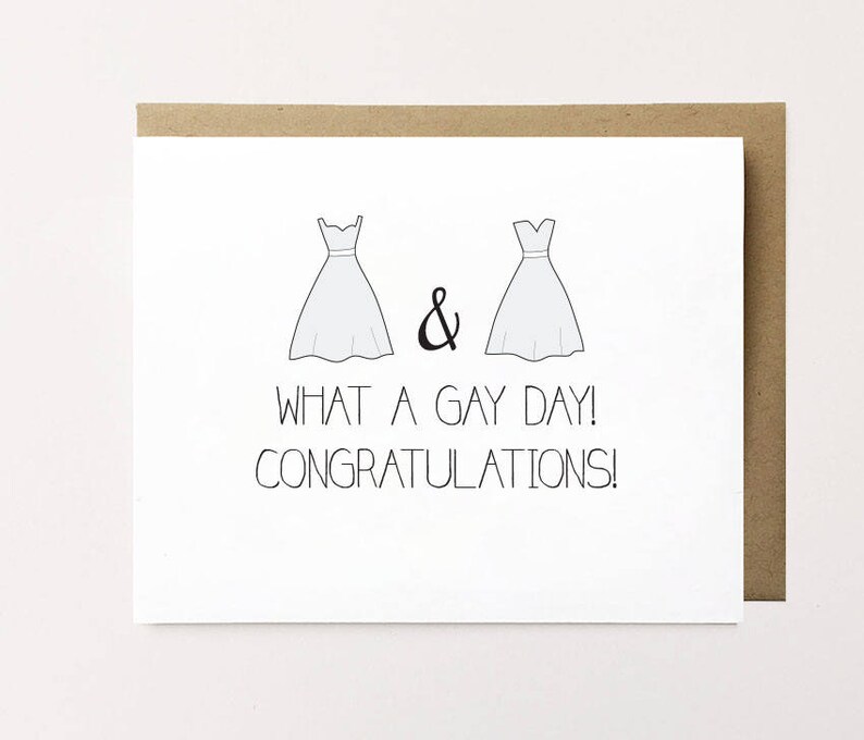 Lesbian Wedding Card Funny Lesbian Congrats Card Gay Wedding Etsy