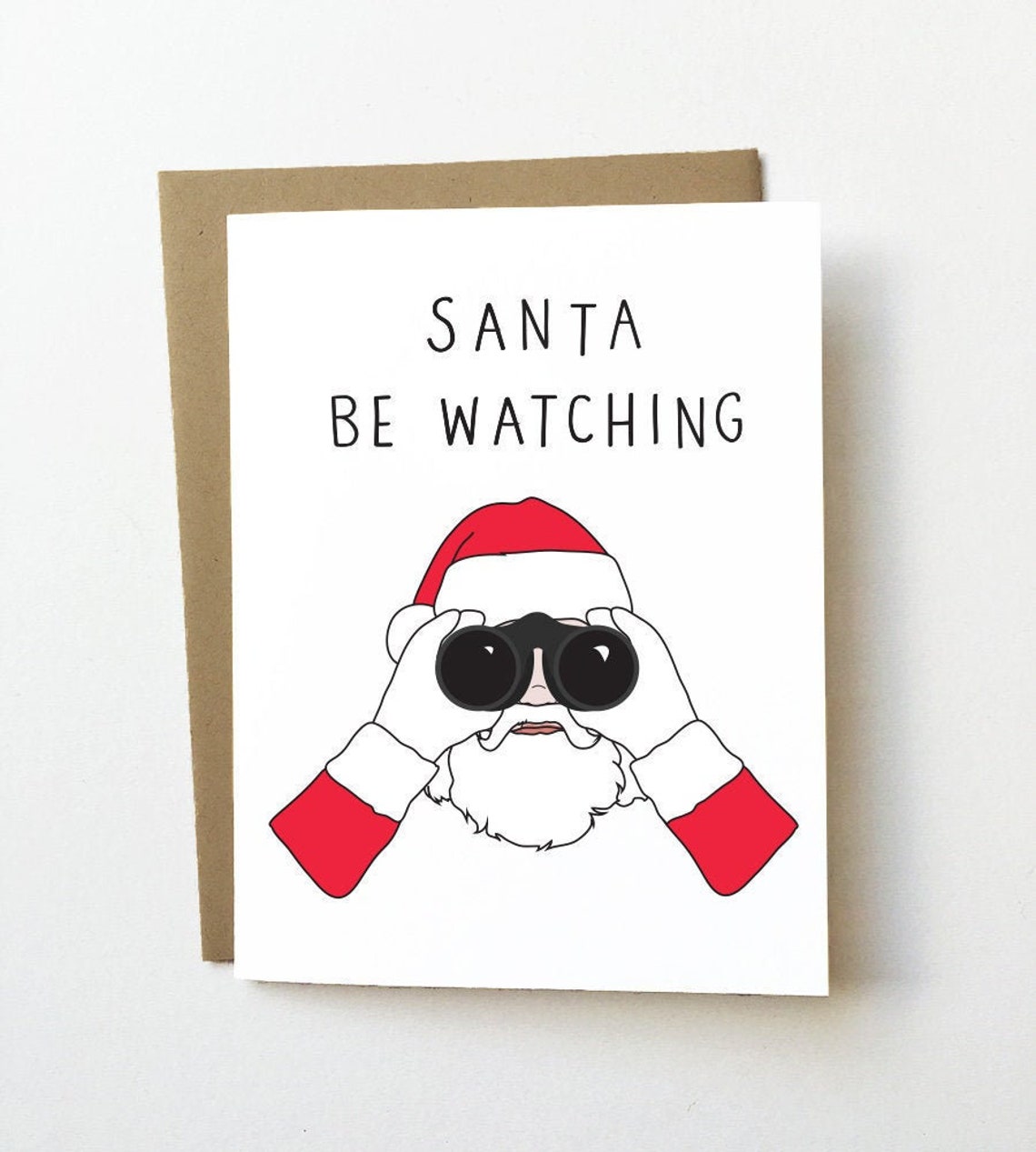 Funny Christmas card Cheeky Santa Christmas card Fun best | Etsy