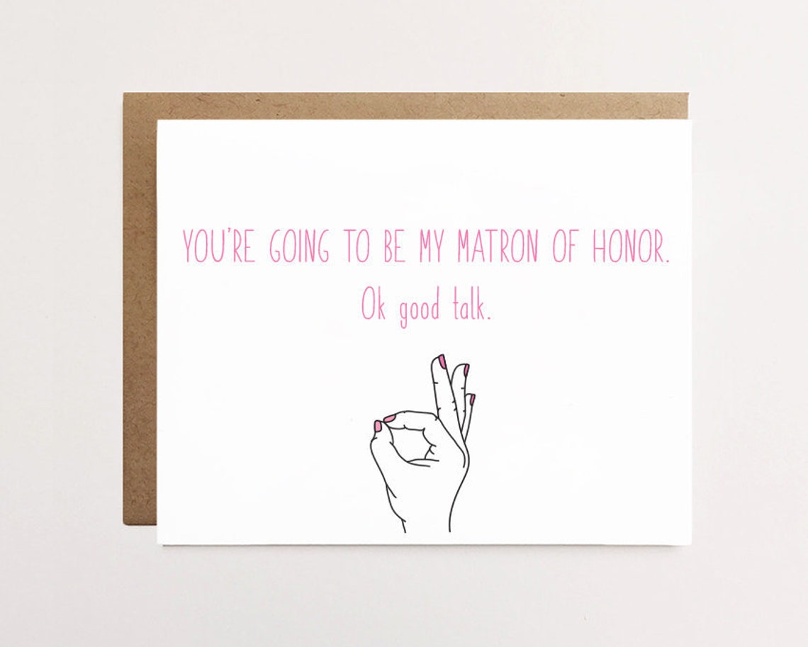 Matron of Honor Card Funny Matron of Honor Card Cute Matron | Etsy