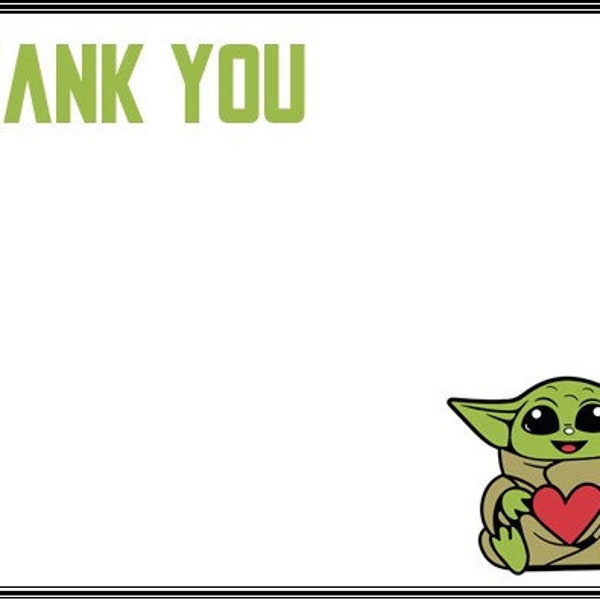 Grogu Thank You Card - Etsy UK