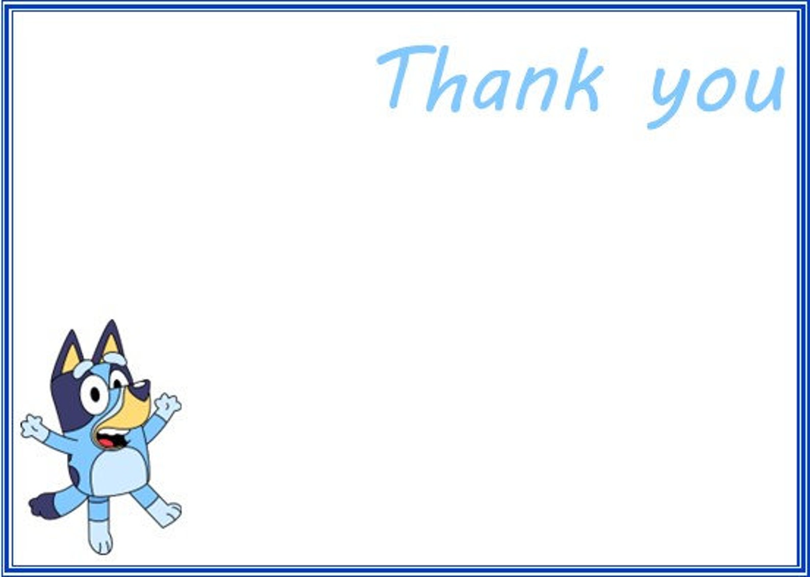 Bluey Thank You Cards (pack of 12 With Envelopes) Children Party ...