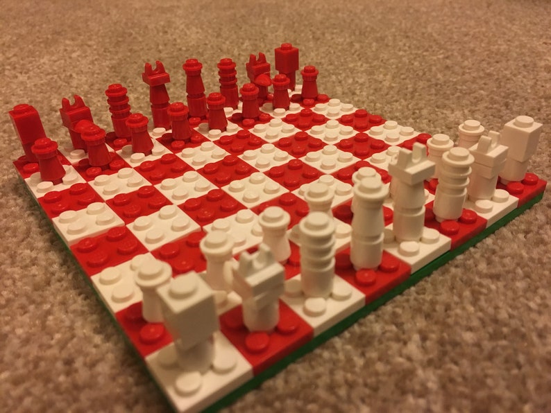 Red Lego Chess Set Home Made - Ideal for Display or to Build Each Time ...