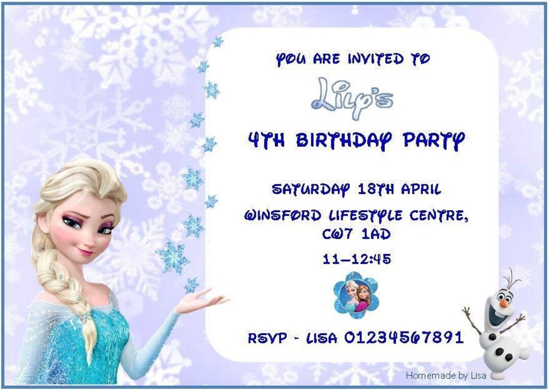 Frozen Birthday Party Invitations Personalised (pack of 12 With ...