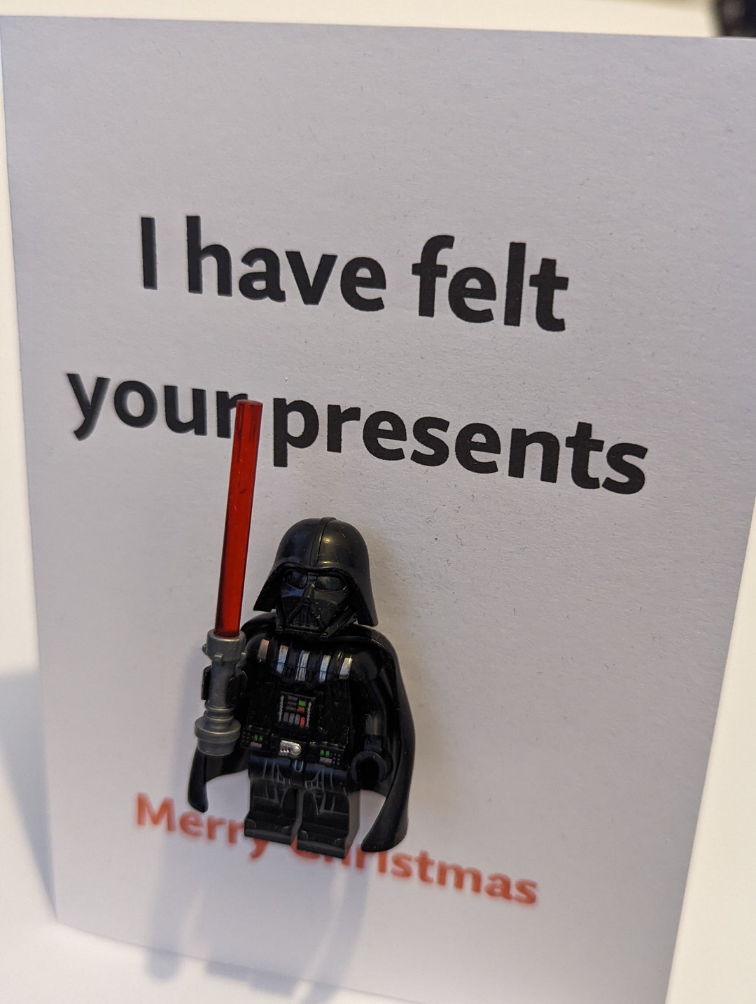 Lego Darth Vader Christmas Card I Have Felt Your Presents Star - Etsy