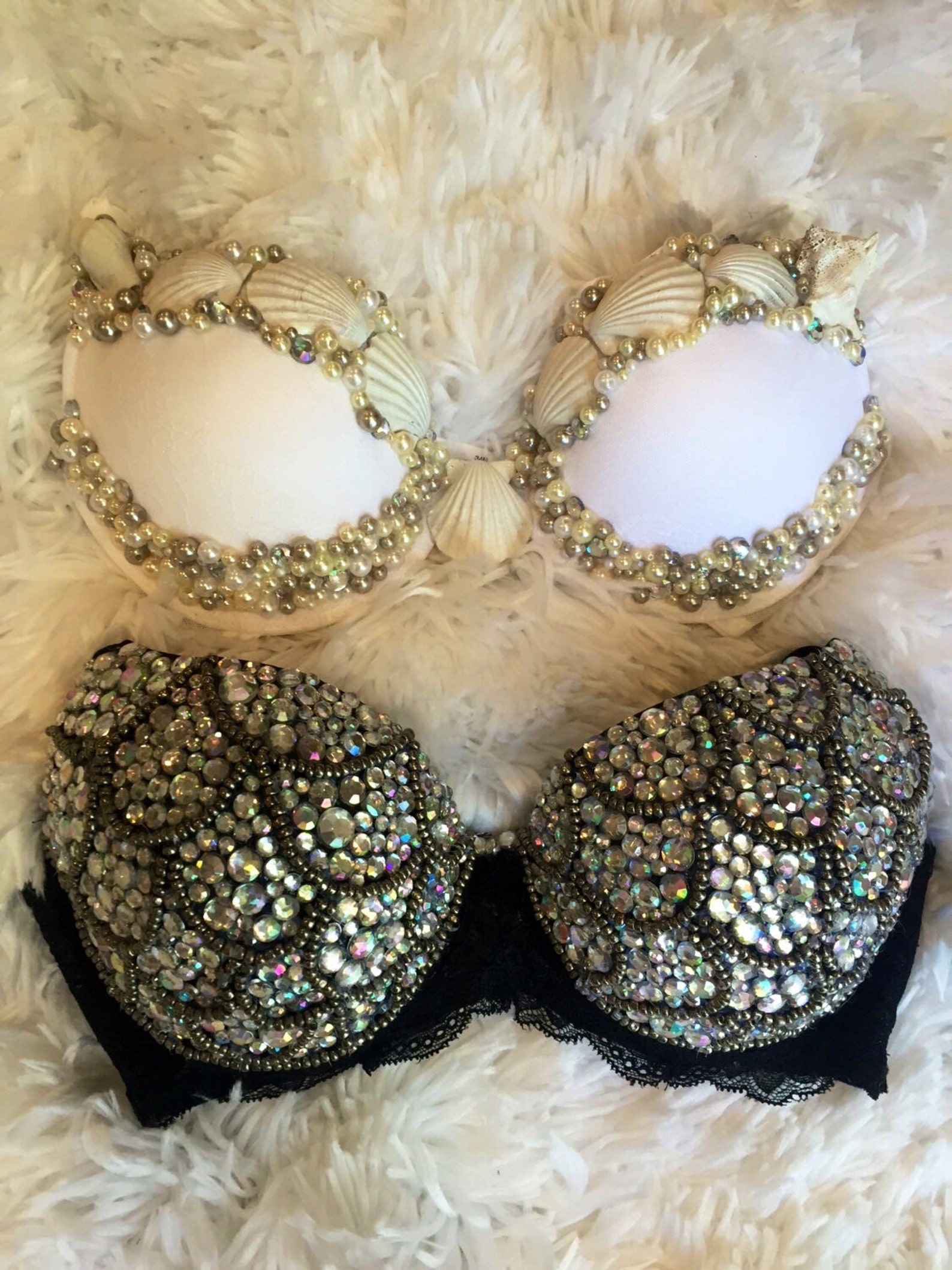 White Sea Shell Mermaid Bra | Etsy