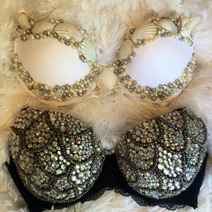 White Sea Shell Mermaid Bra - Etsy