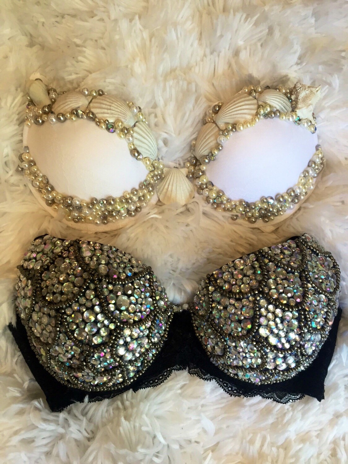 White Sea Shell Mermaid Bra - Etsy Australia