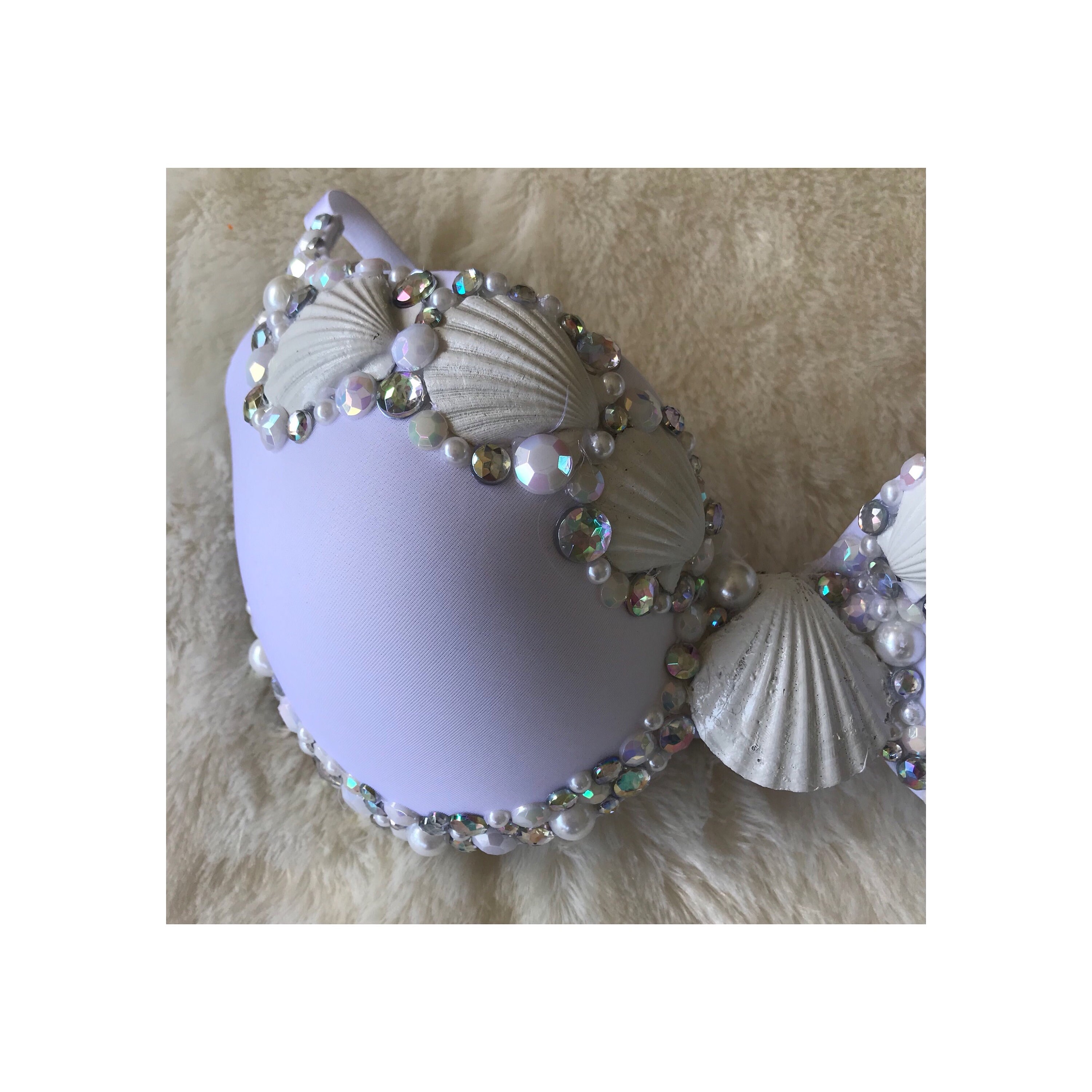 White Sea Shell Mermaid Bra - Etsy Australia
