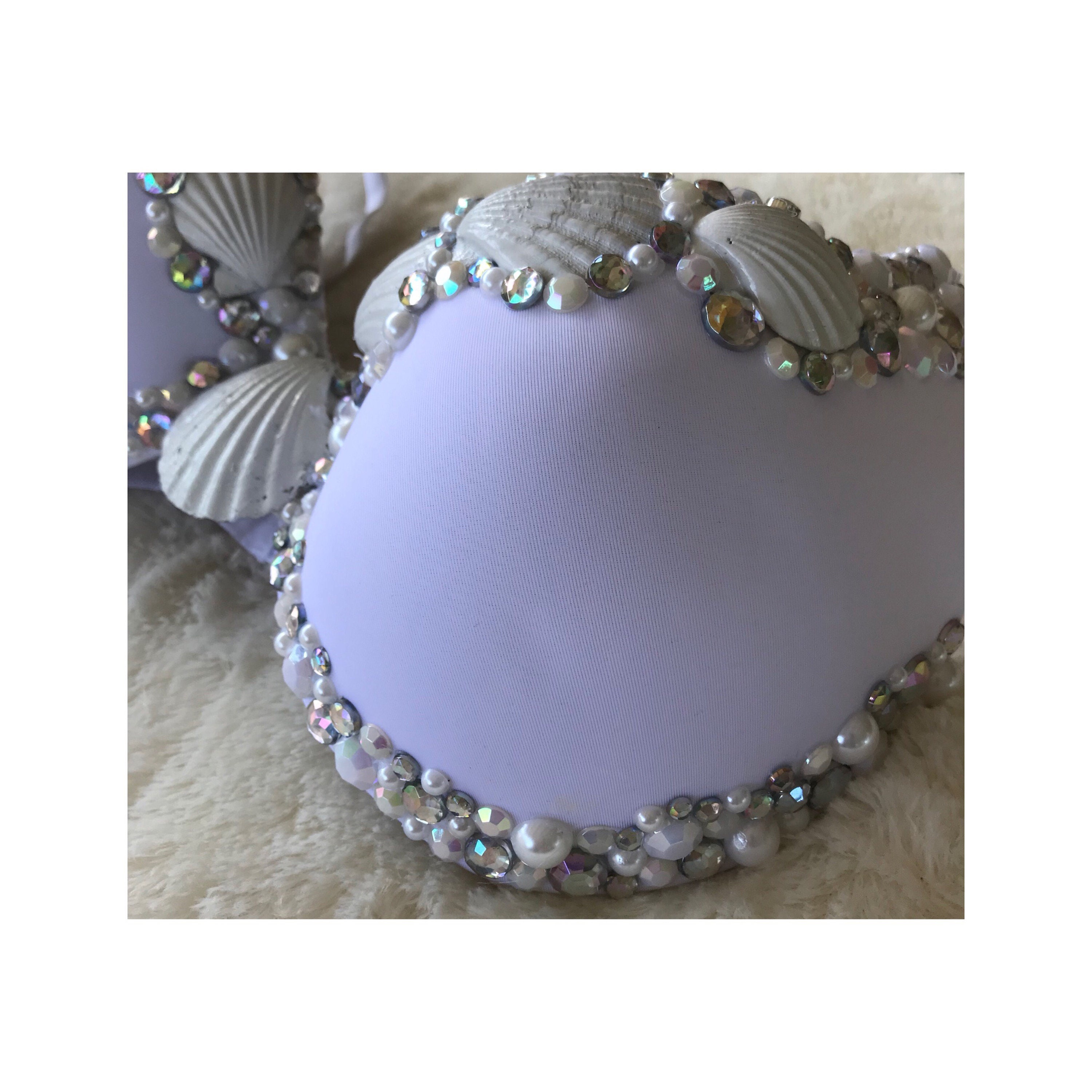White Sea Shell Mermaid Bra - Etsy UK