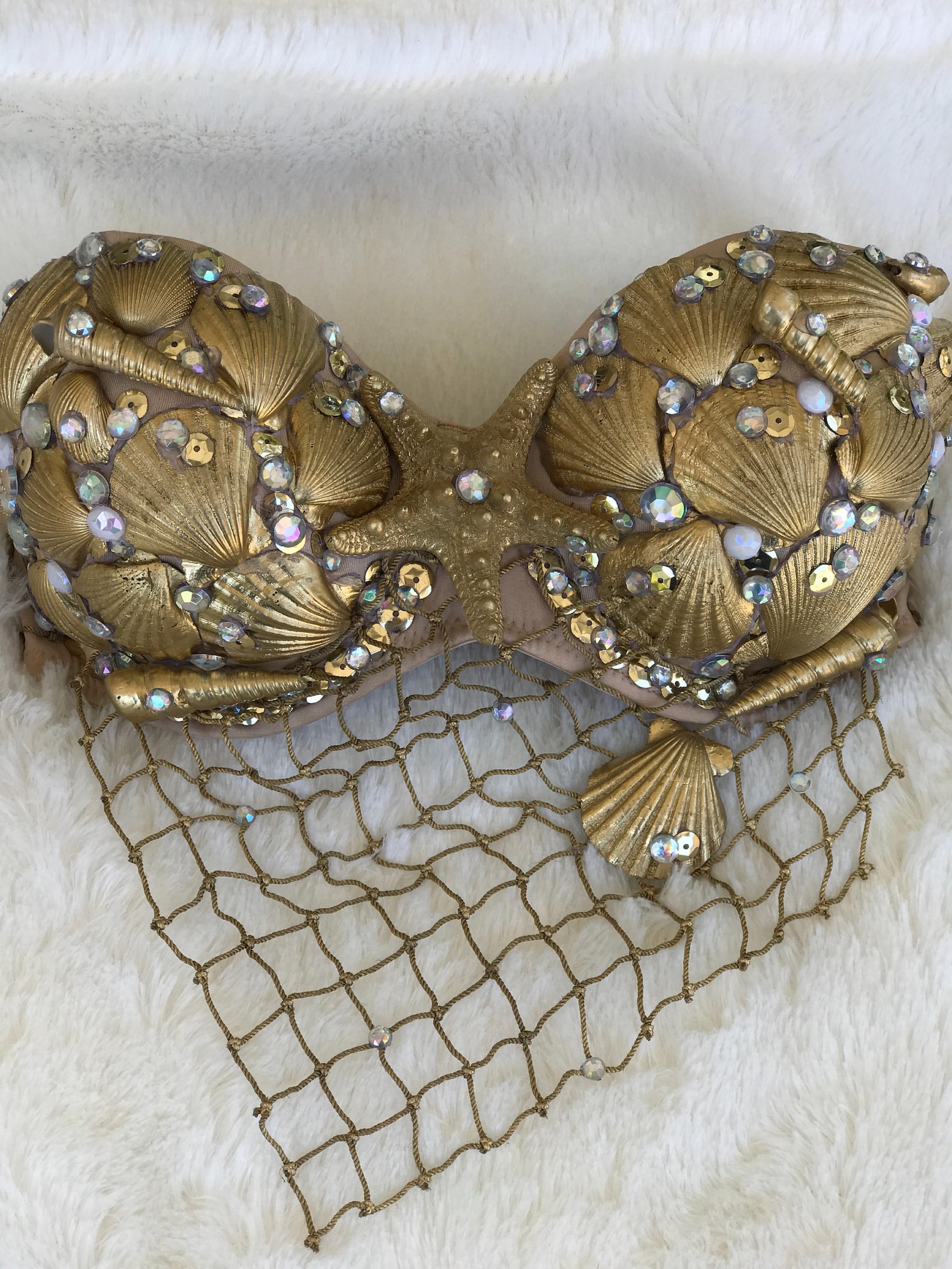 Gold Mermaid Bra - Etsy