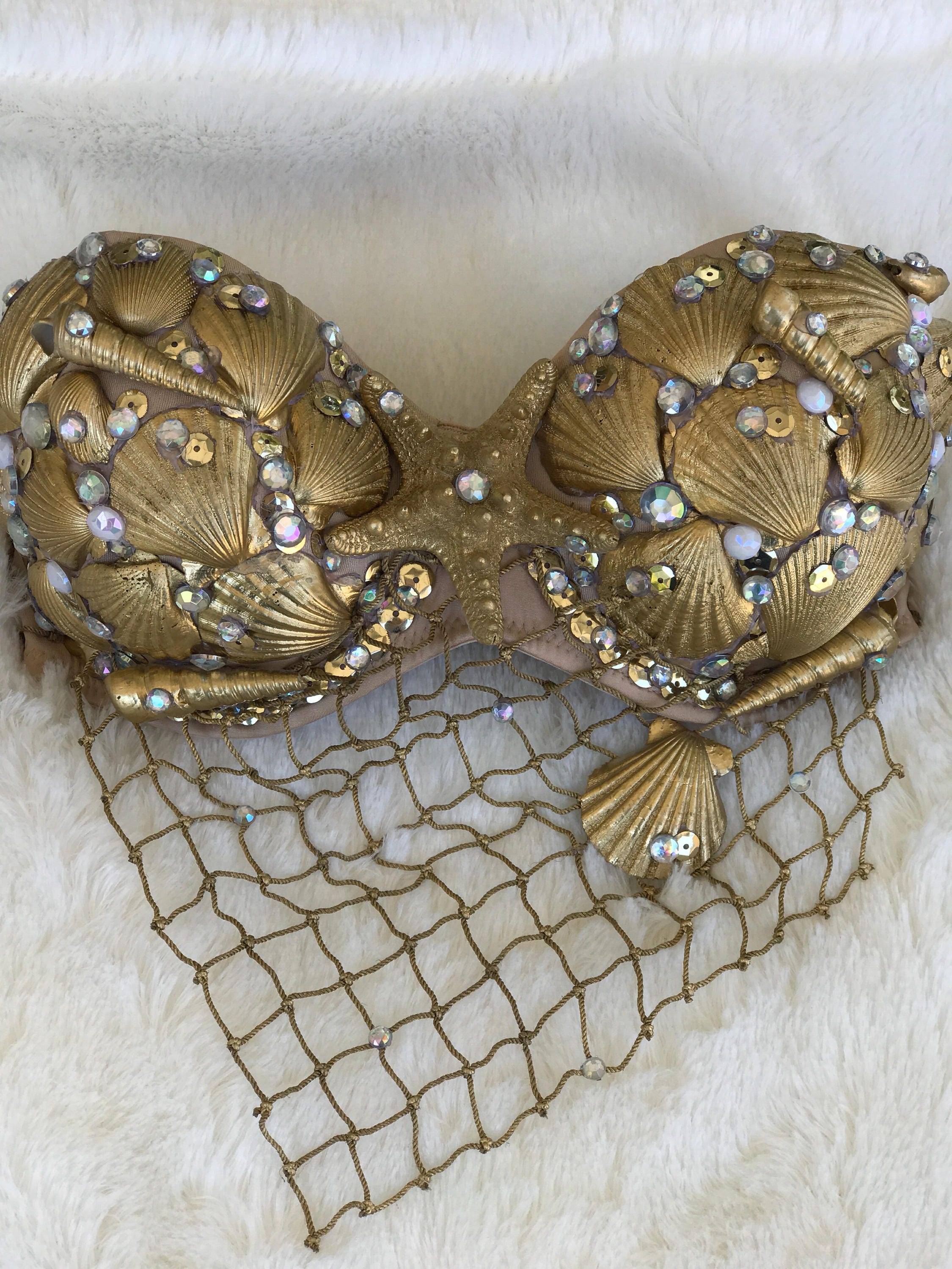 Gold Mermaid Bra - Etsy