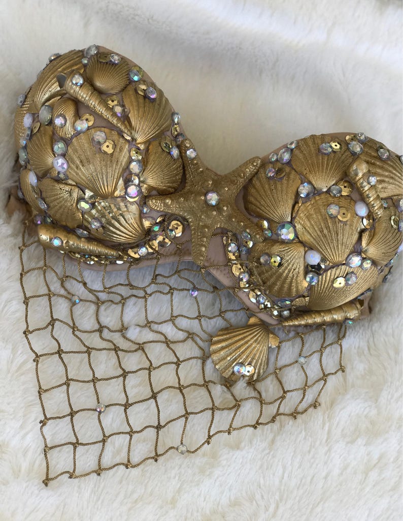 Gold Mermaid Bra - Etsy