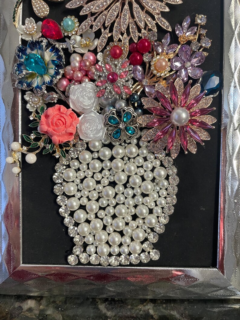 Beautiful Framed Jeweled Flowers - Etsy