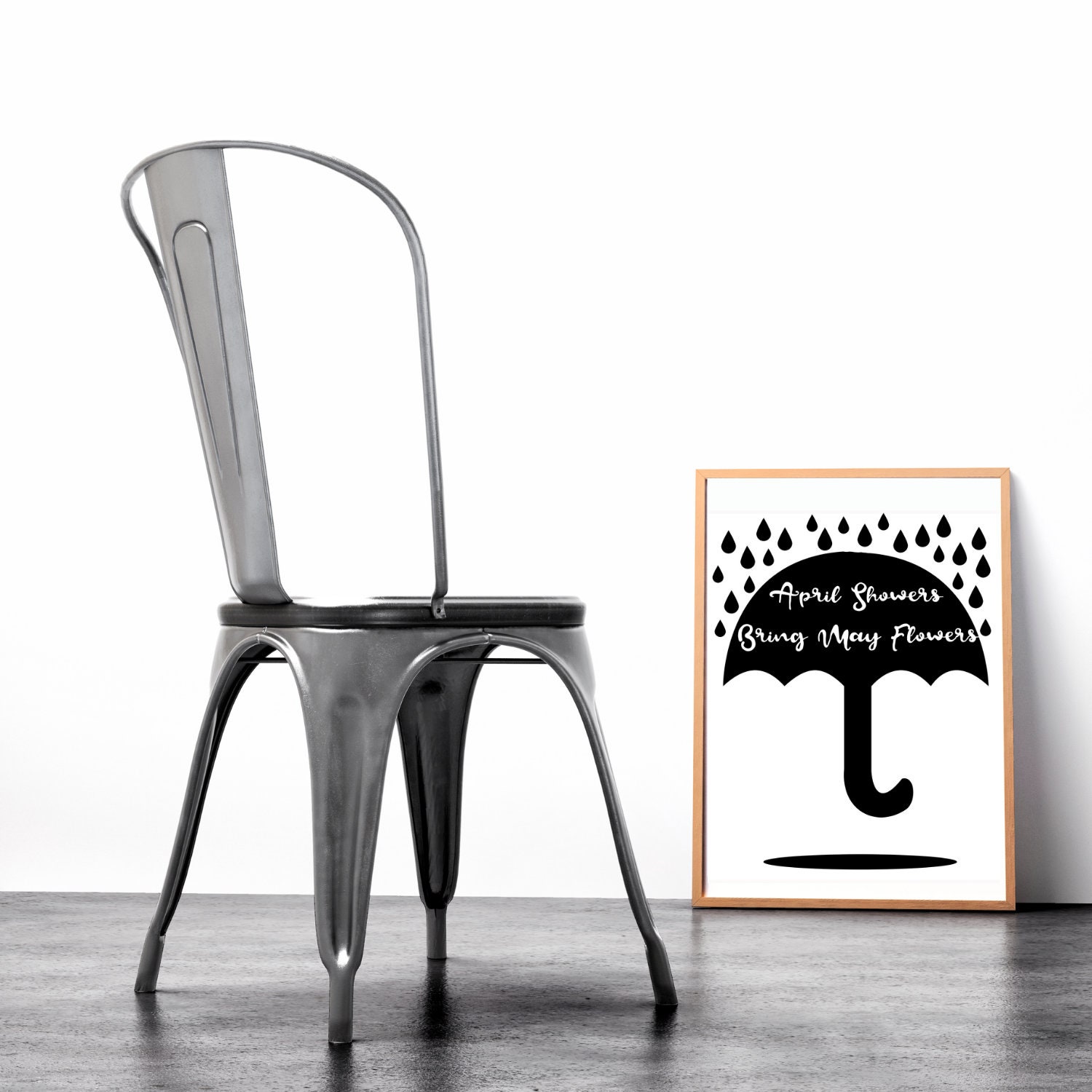 April Showers Bring May Flowers Umbrella Rain Drop Printable Art Print ...